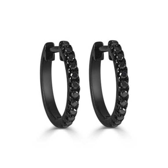Sabrina Design | Bags | Sabrina Designs 4k Black Gold Diamond Huggie ...